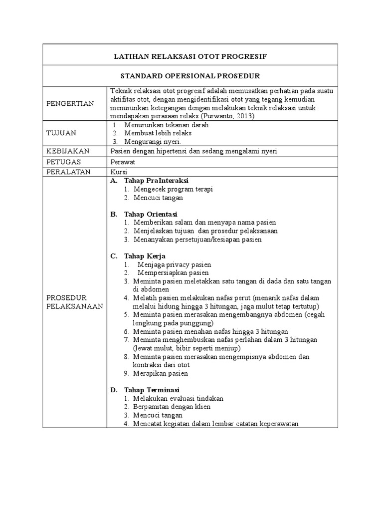 Sop Nafas Dalam | PDF