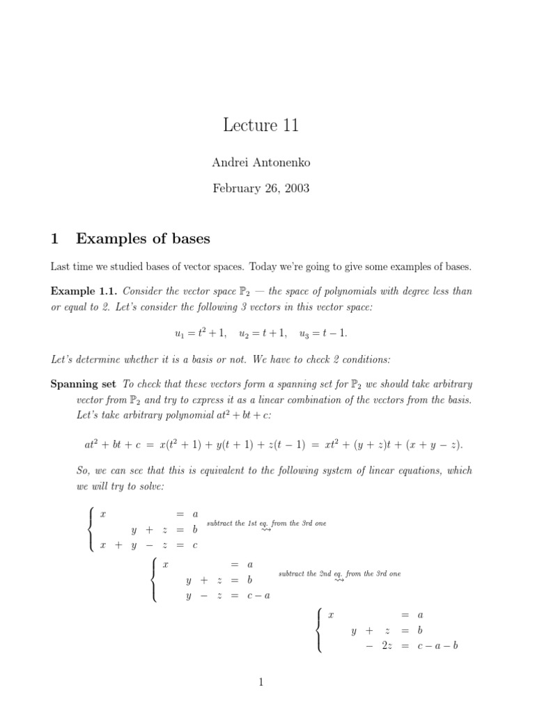 1 Examples of Bases: Andrei Antonenko February 26, 2003 | Download Free ...