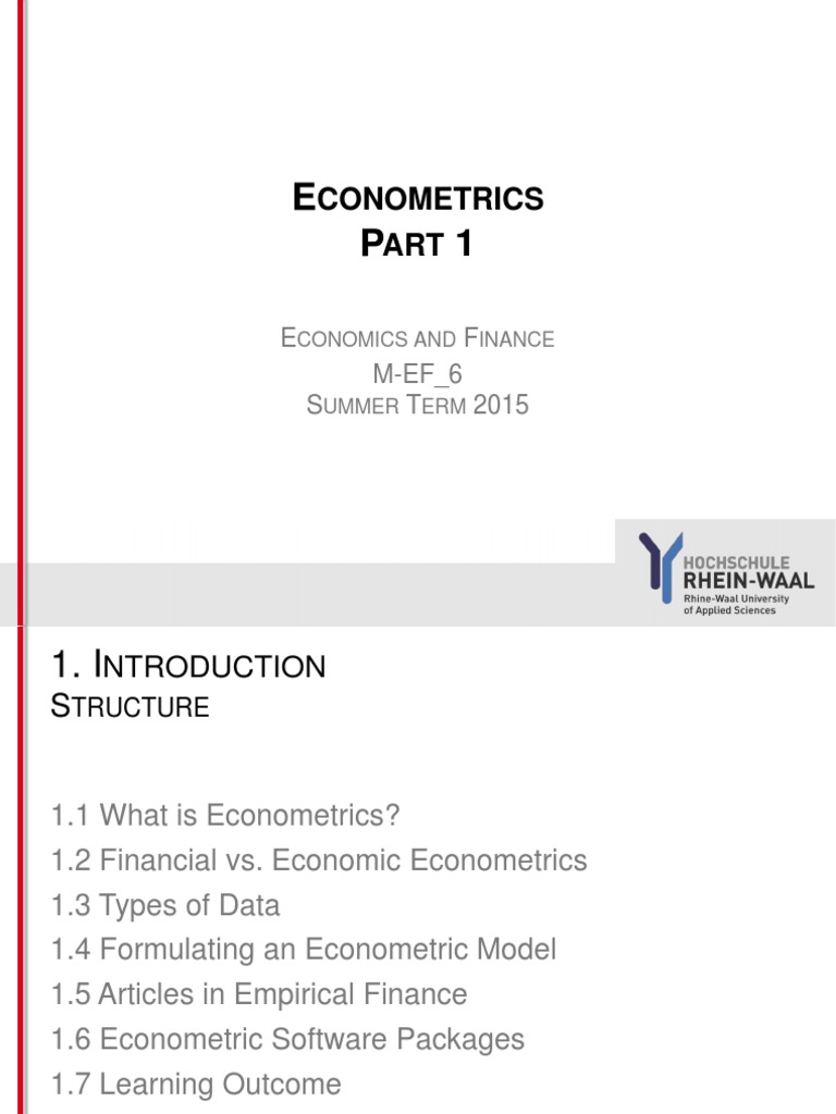 Econometrics Part 1 | Download Free PDF | Econometrics | Level Of Measurement