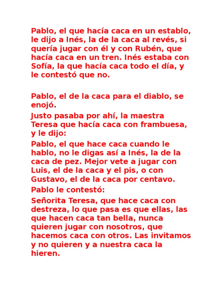 Cuento A La Caca | PDF