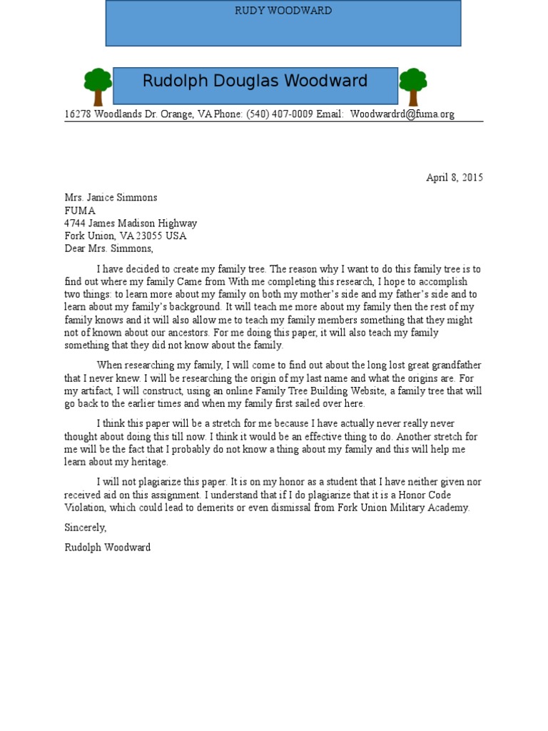 Family Tree Research Project Plan | PDF | Wellness