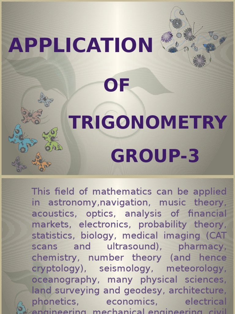 Application: OF Trigonometry Group-3 | PDF | Trigonometry ...