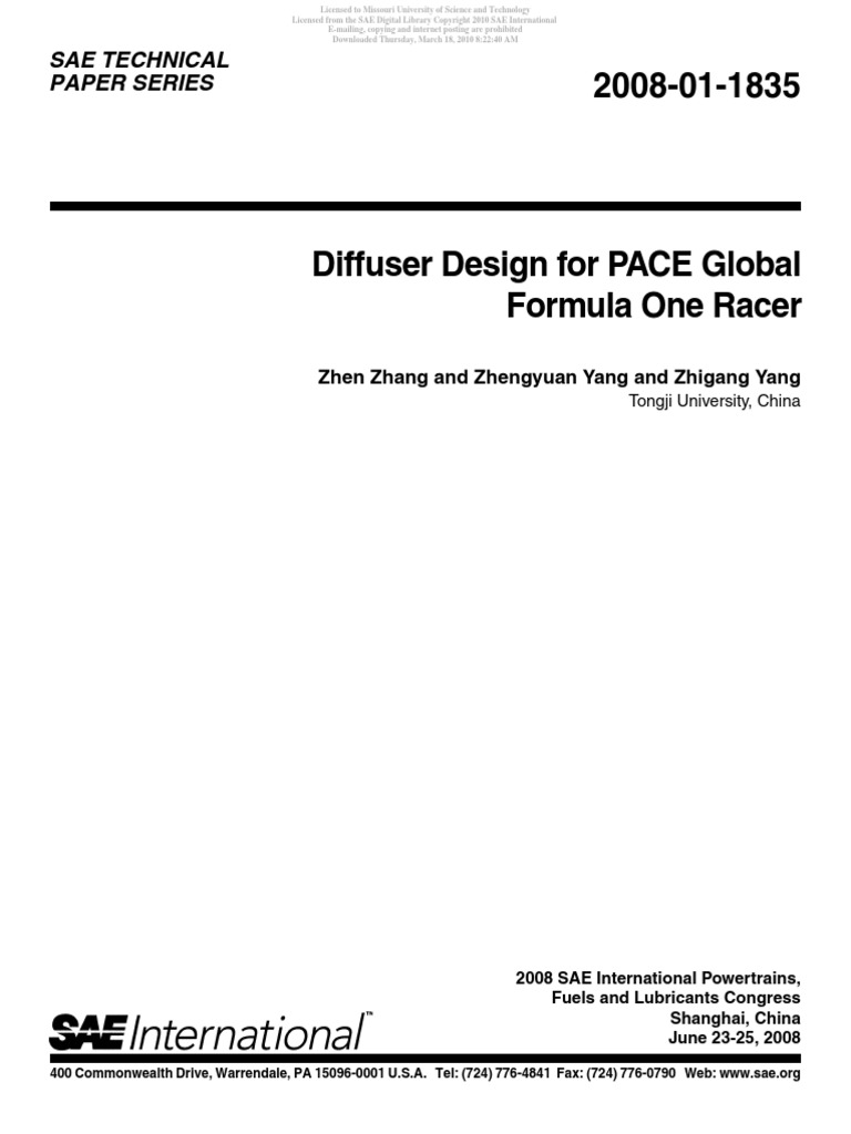 Formula One Diffuser Design Insights | PDF | Wind Tunnel | Lift (Force)