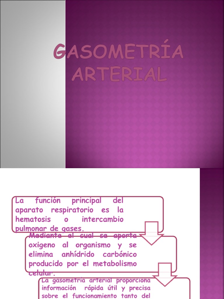 PROCEDIMIENTO DE GASOMETRIA ARTERIAL Y VENOSA.ppt | Sangre | Fisiología