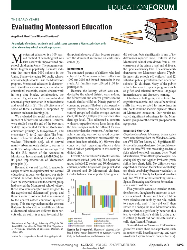 A3 Evaluating Montessori Education | PDF | Montessori Education ...