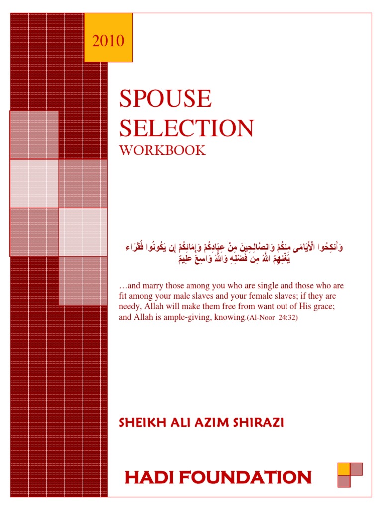 Spouse Selection Workbook | PDF | Wife | Marriage