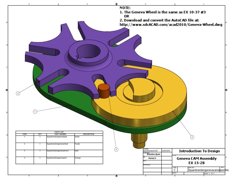 Geneva Wheel Assembly Parts List | PDF