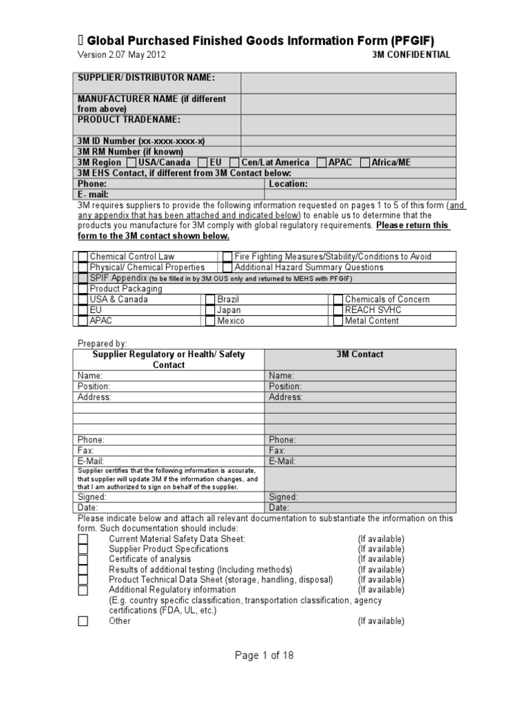 PFGIF Version 2.07 Químicos 3M | PDF | Explosive Material | Chemical ...