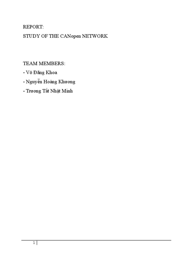 Report: Study of The Canopen Network | PDF | Electrical Connector | Computer Engineering