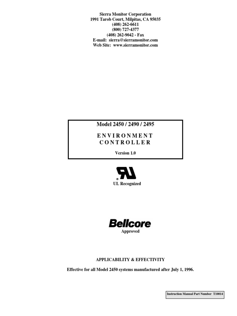 SMC Manual - Environment Controller 2450 | PDF | Computer Terminal ...
