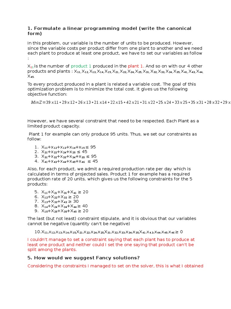 Formulate A Linear Programming Model (Write The Canonical Form) | PDF | Mathematical ...