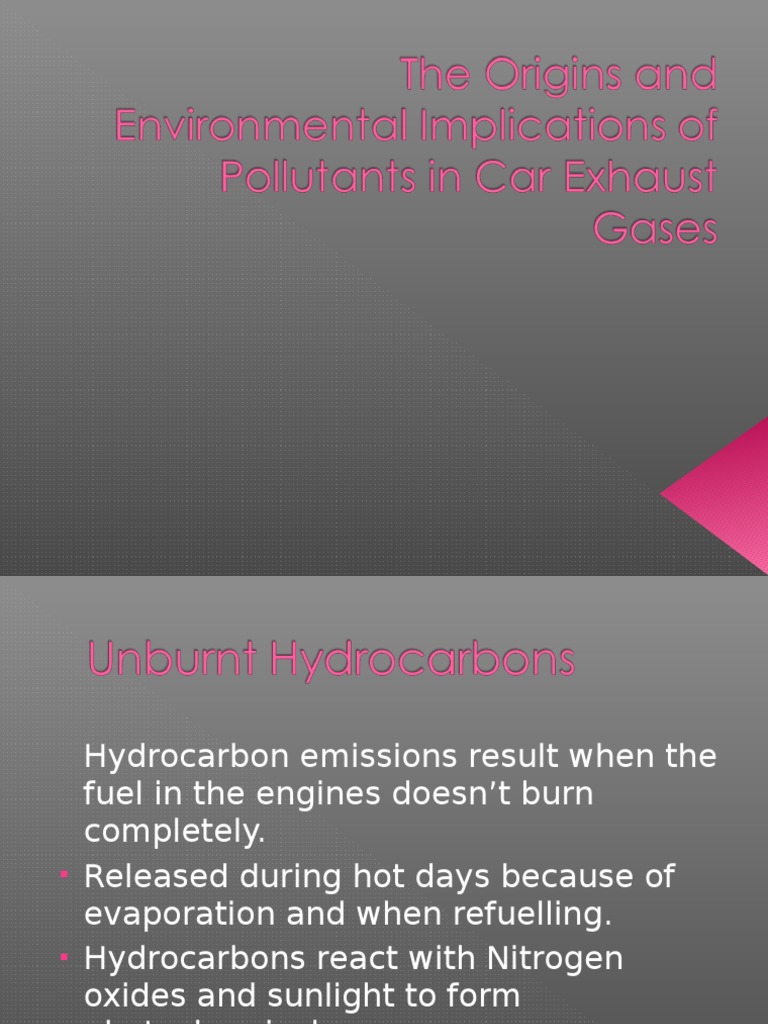 The Origins and Environmental Implications of Pollutants in Car Exhaust ...