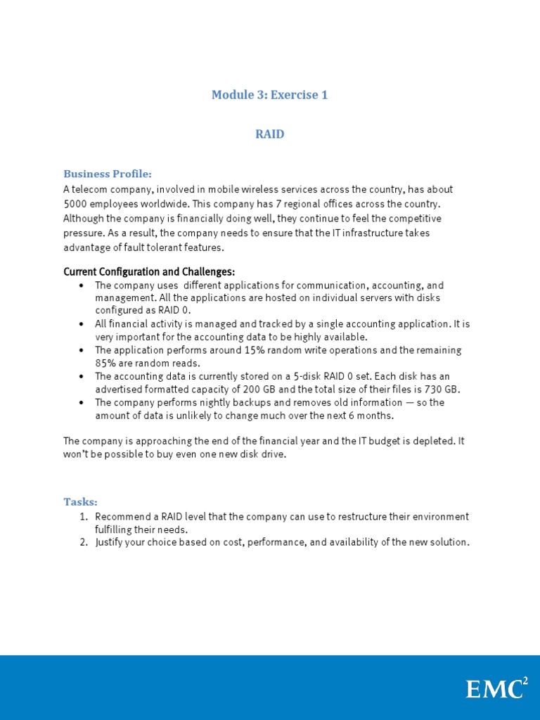 Module 3: Exercise 1 Raid: Business Profile | PDF