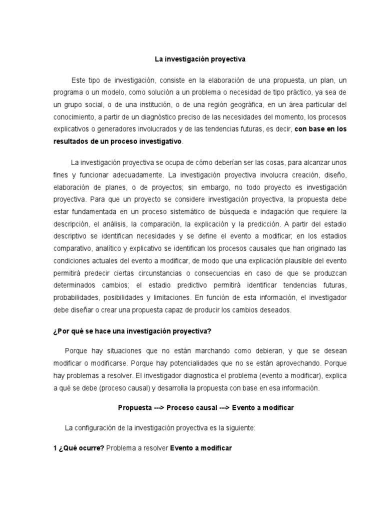 La Investigación Proyectiva | PDF | Diseño | Conocimiento