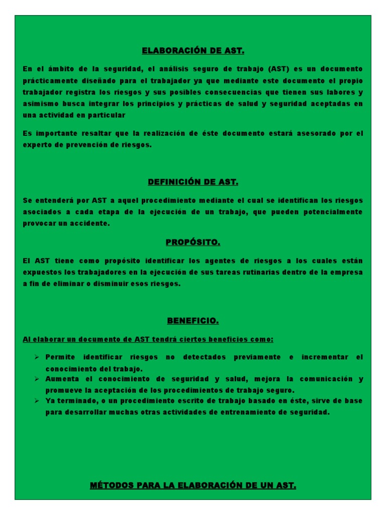 Elaboracion de Un AST | La seguridad | Seguro | Prueba gratuita de 30 ...