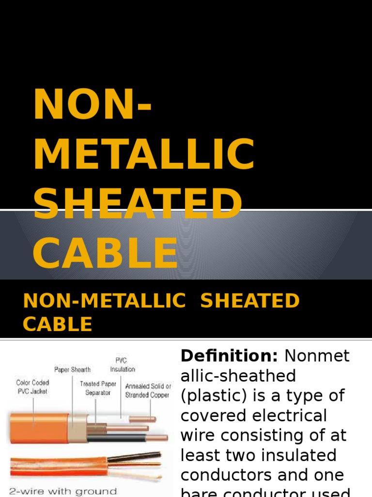 Non-Metallic Sheathed Cable | PDF | Electrical Wiring | Cable