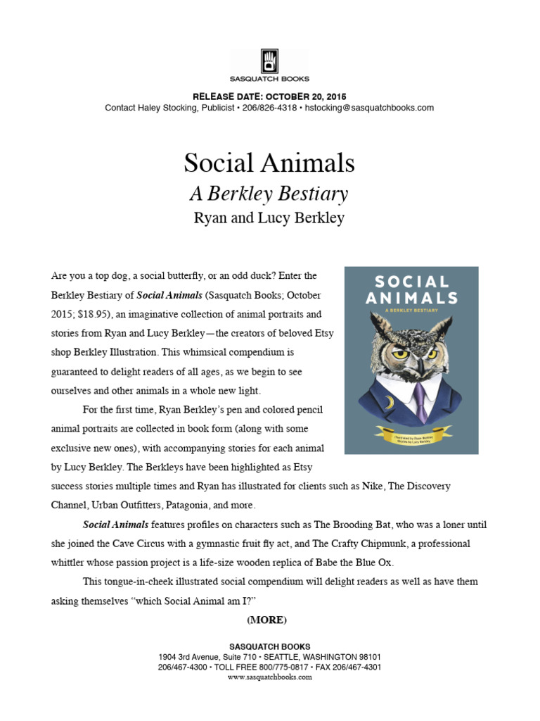 Social Animals: A Berkley Bestiary | PDF | Leisure