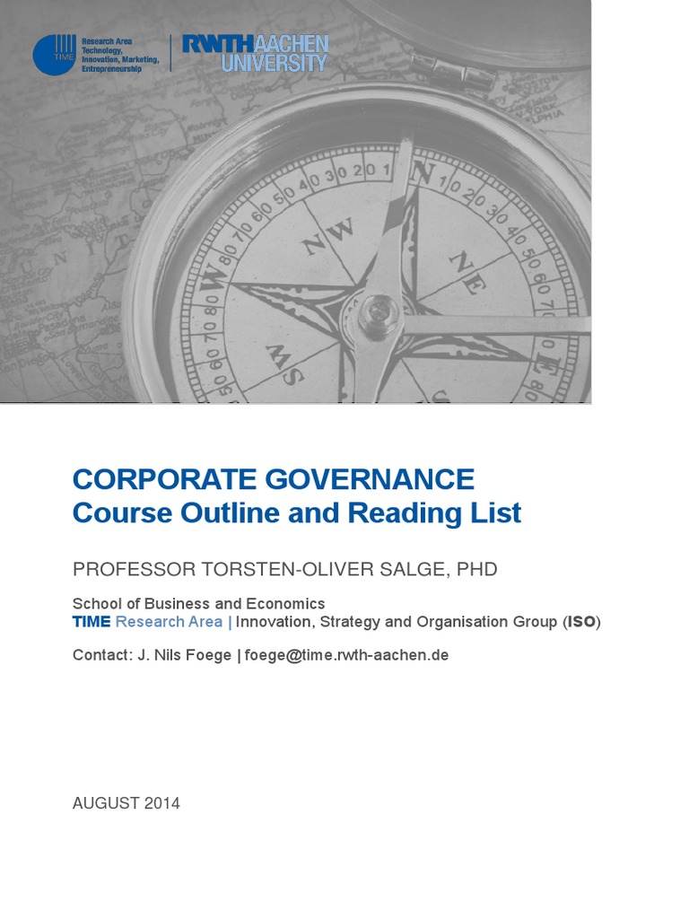 Corporate Governance Course Overview | PDF | Lecture | Whistleblower