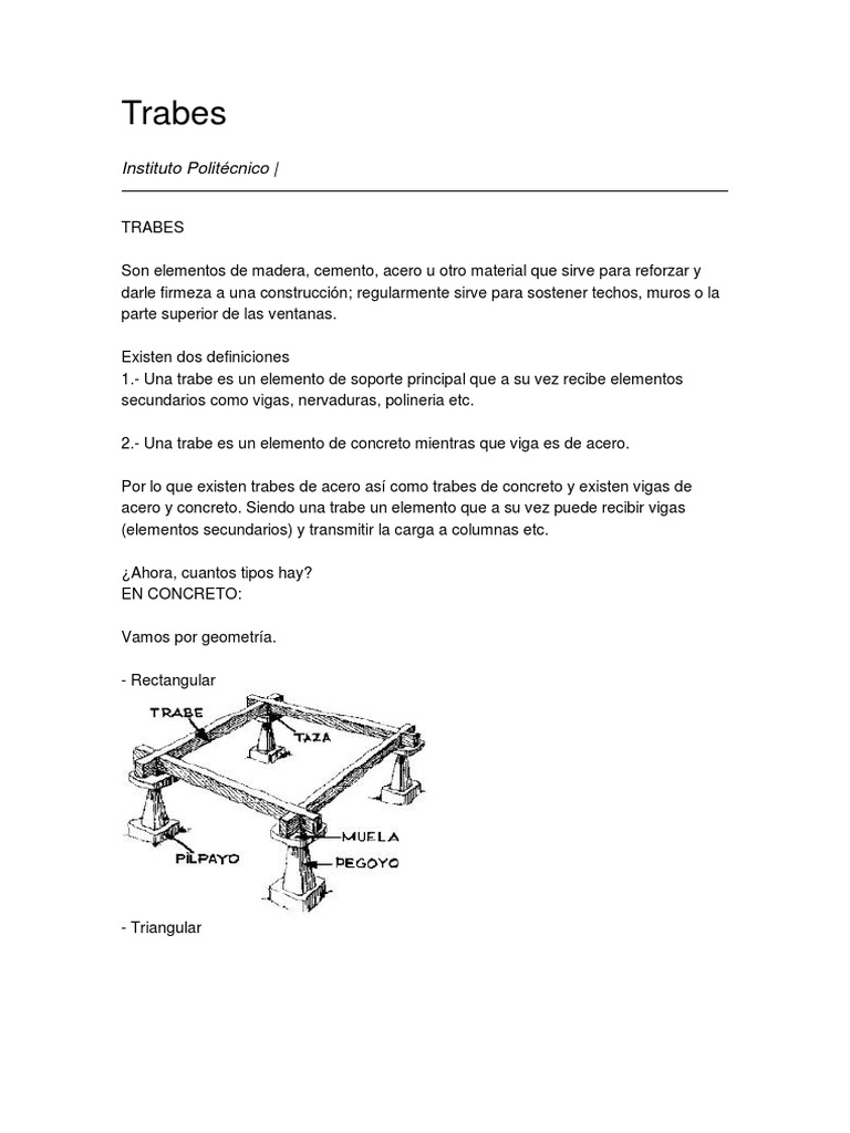Características y tipos de trabes en construcción | PDF | Puente | Doblar