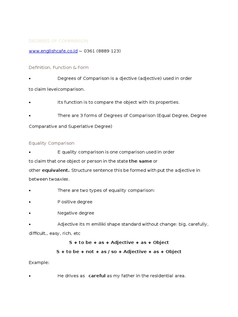 Understanding Degrees of Comparison | PDF | Adjective | Rules