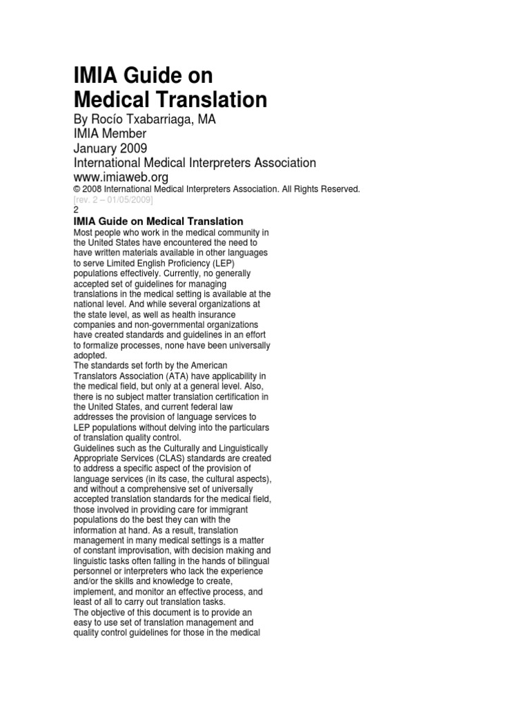 Medical | PDF | Translations | Language Interpretation