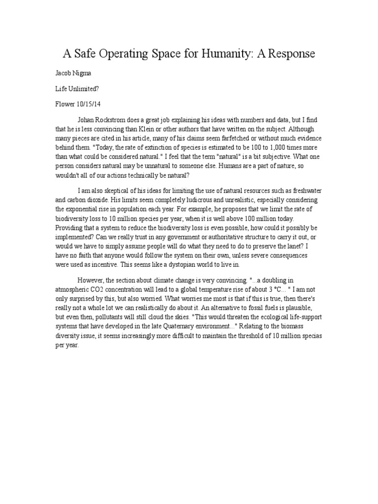 A Safe Operating Space | PDF | Politics | Social Science