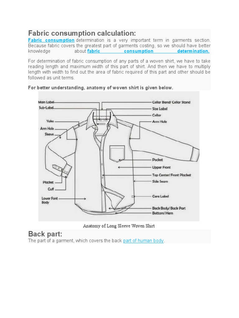 Fabric Consumption Calculation | Shirt | Consumer Goods
