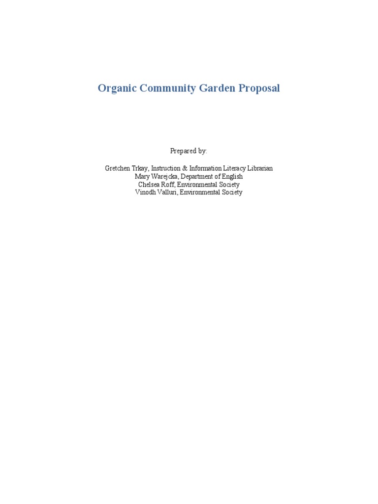Community Garden Initiative Proposal | PDF | Fundraising | Sustainability