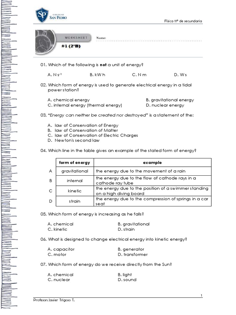 IGCSE. Energy | PDF | Potential Energy | Kinetic Energy