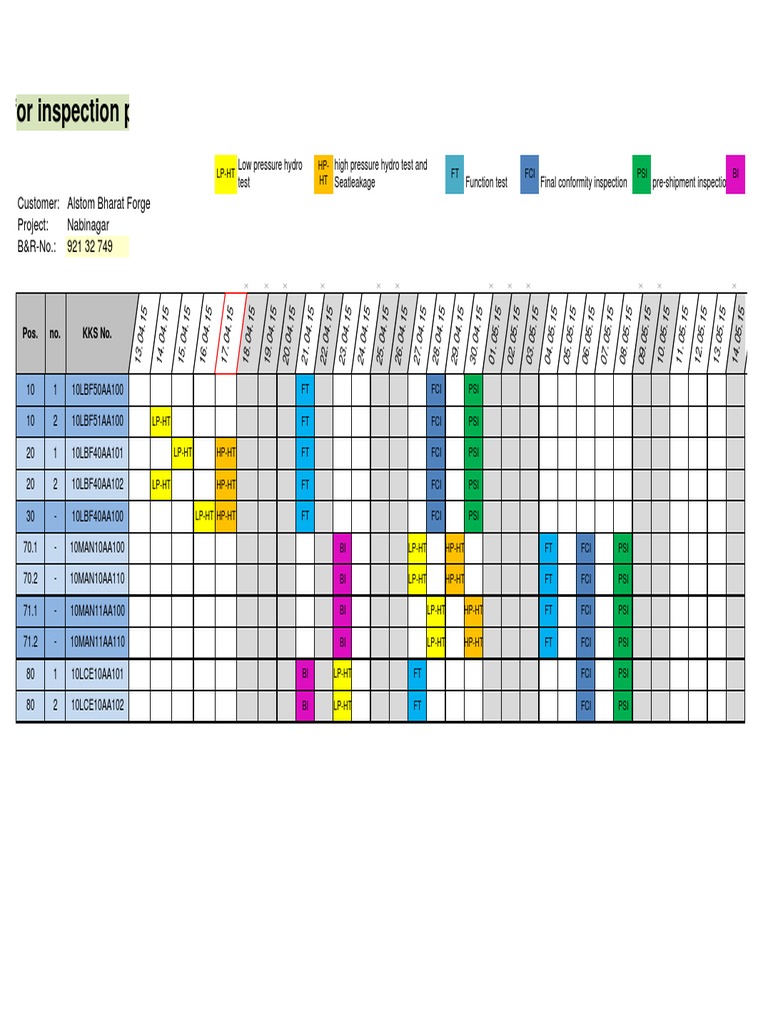 Valve List - Timeline (Plan) - Rev.08 | PDF