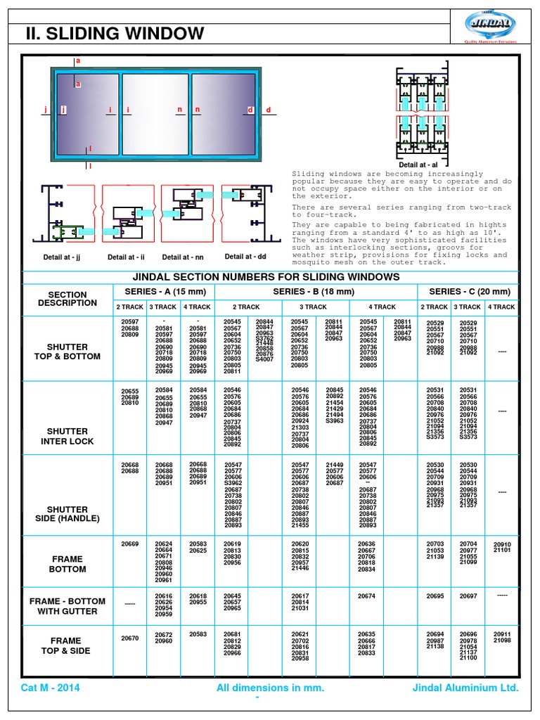 Jindal Sliding Window Sections | PDF | Architectural Elements ...