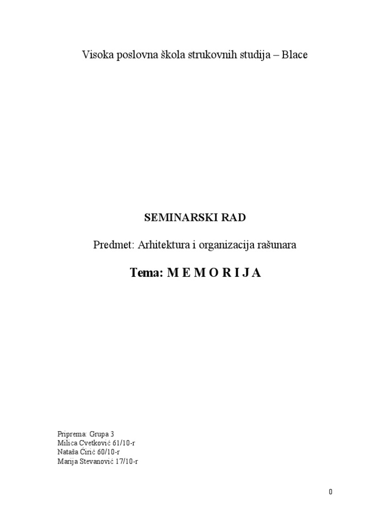 Memorija | PDF