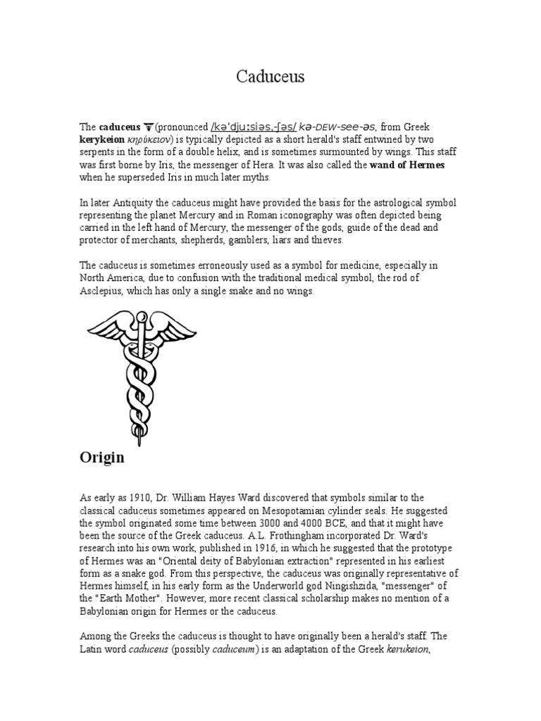 Caduceus | PDF | Mythology | Deities