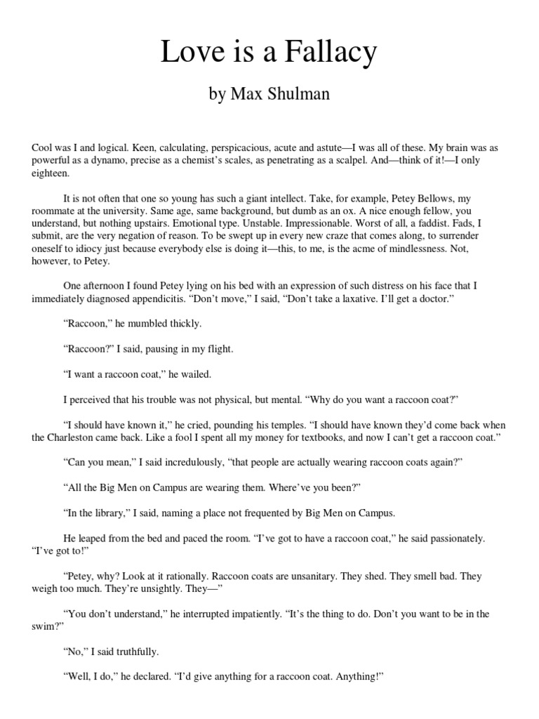 Love-is-a-Fallacy.pdf | Fallacy