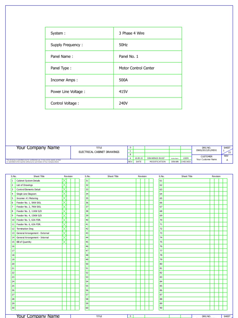 MCC Panel Wiring Diagram and Panel Ga Sample | PDF | Power Engineering ...
