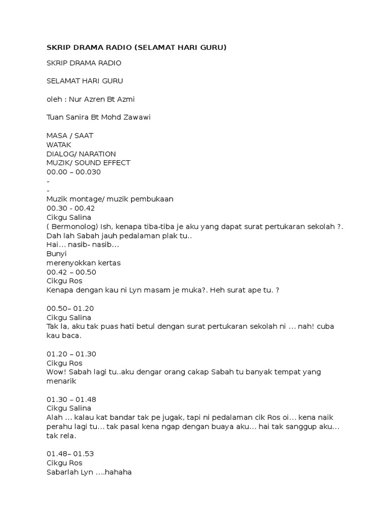 Skrip Drama Radio | PDF