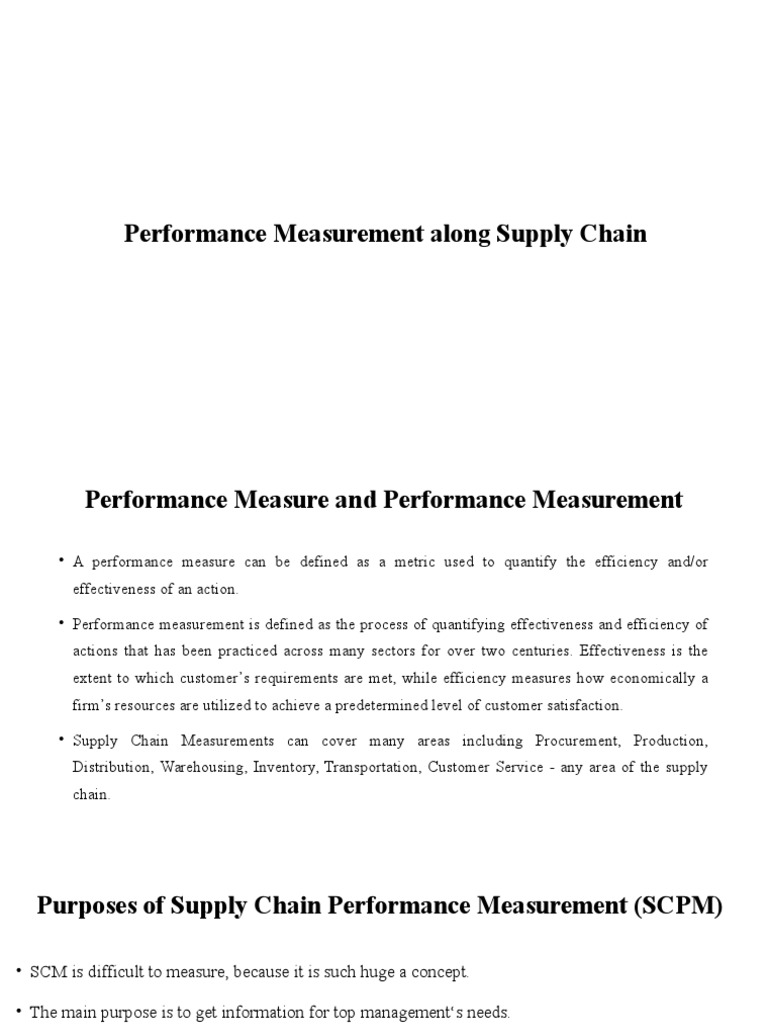 8 Performance Measurement Along Supply Chain | PDF | Supply Chain ...