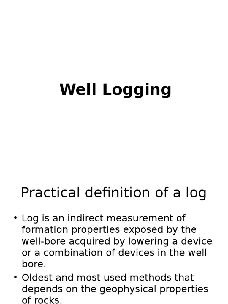 Introduction to Well Logging Methods | PDF