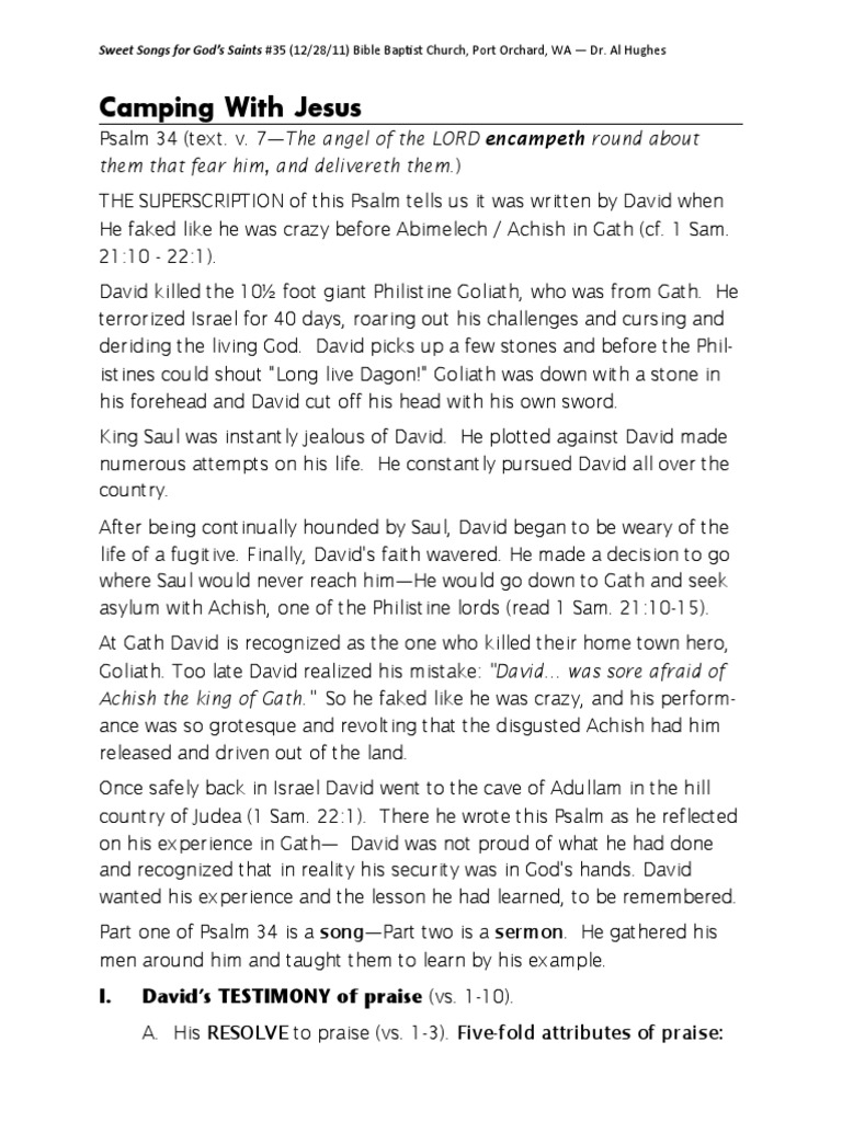 Camping With Jesus: Them That Fear Him, and Delivereth Them.) | PDF ...