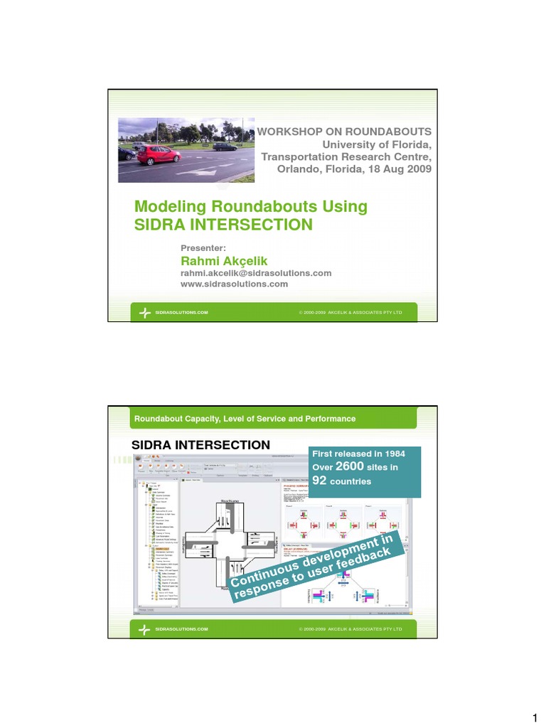 Sidra Intersection | Road Transport | Transportation Engineering