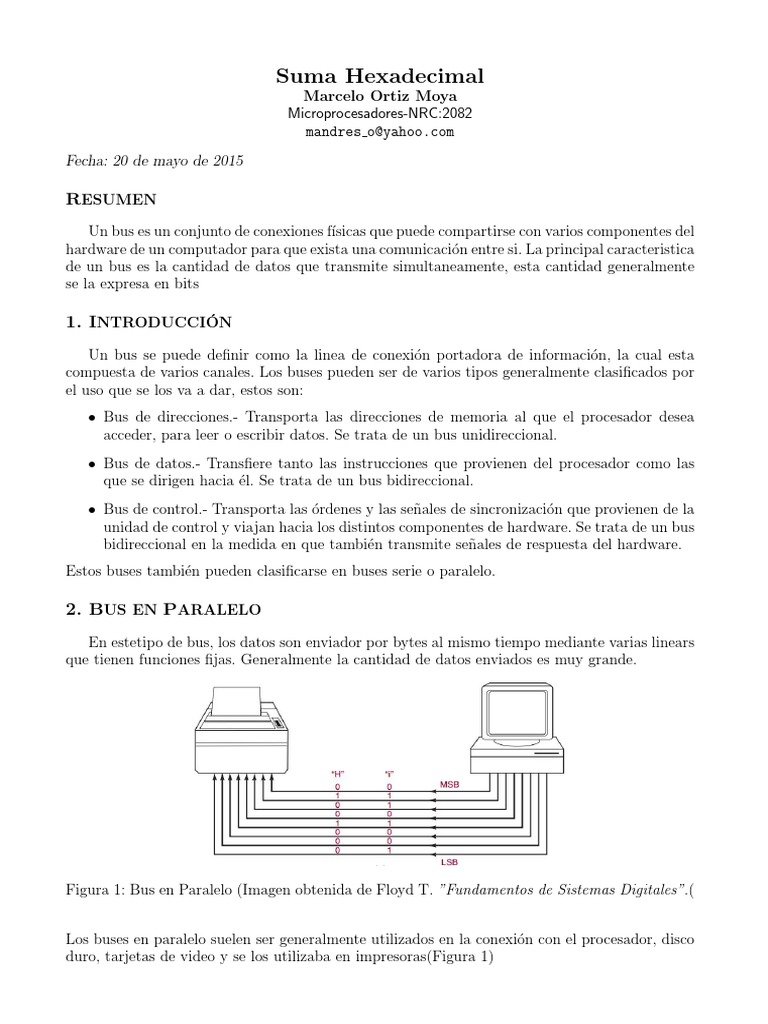 Tipos de Buses: Paralelo y Serial | PDF | Hardware de la computadora ...