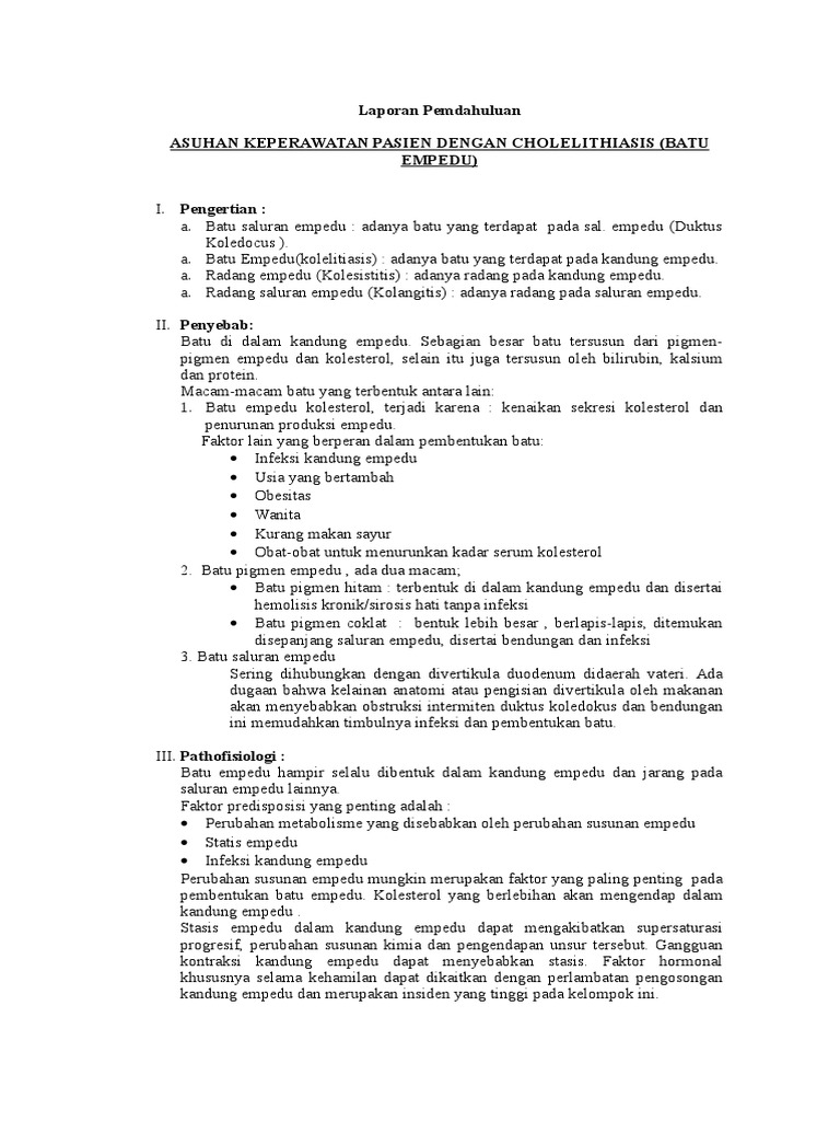 Askep Cholelithiasis (Batu Empedu) | PDF | Kesehatan Holistik