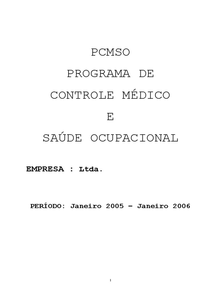 Modelo Pcmso PDF | PDF