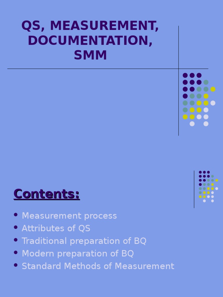 Lecture 1 Theory QS Measurement BQ SMM | PDF | Specification (Technical ...