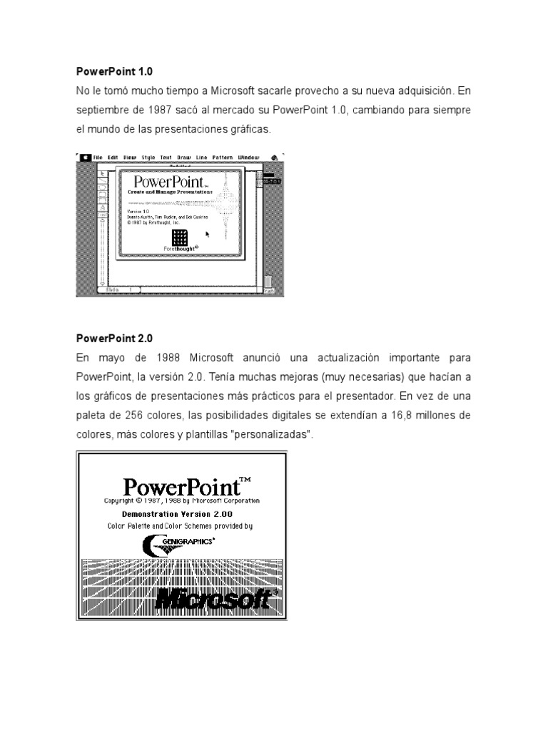 Versiones de Powerpoint | PDF | Microsoft PowerPoint | Equipo de oficina