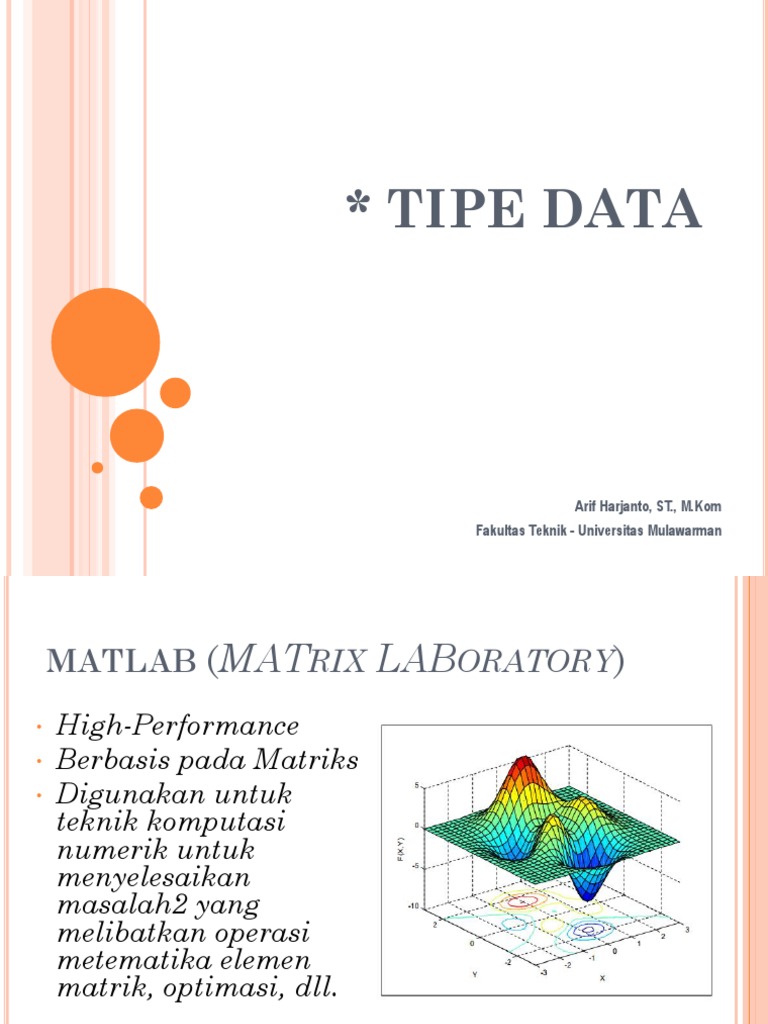 03 Matlab Dan Tipe Data | PDF