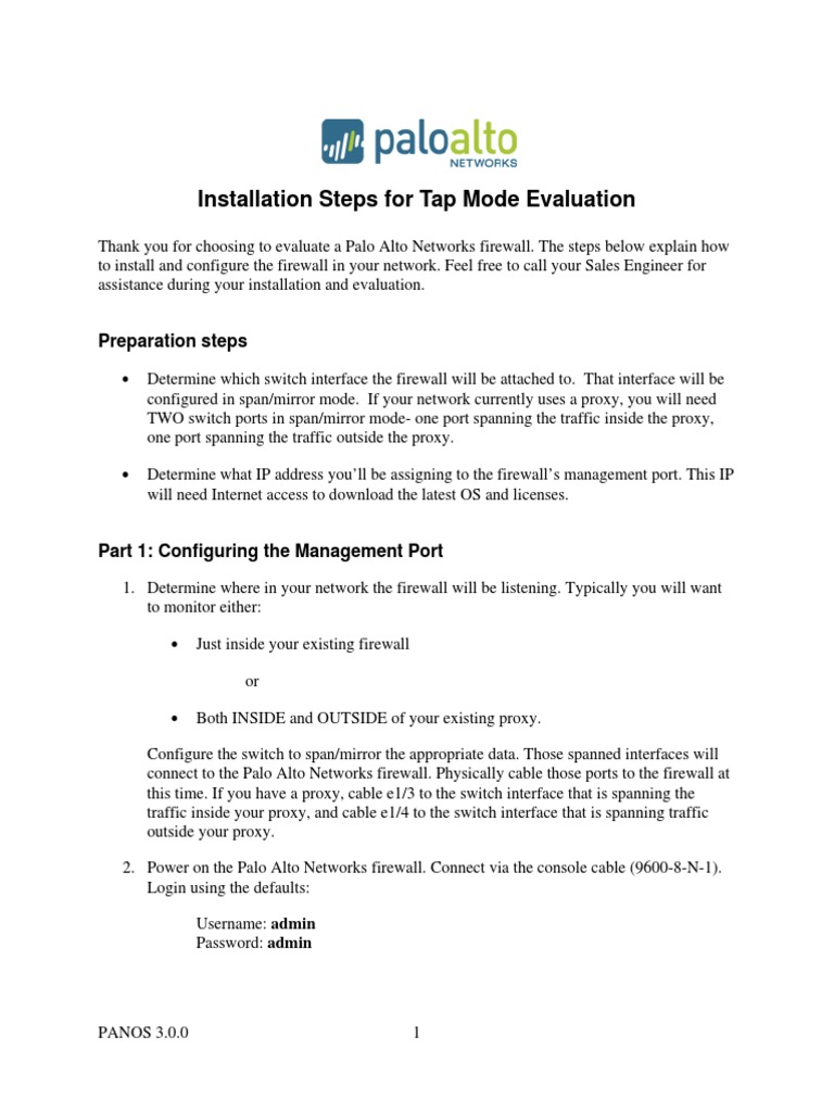 PAN Tap Mode Install | PDF