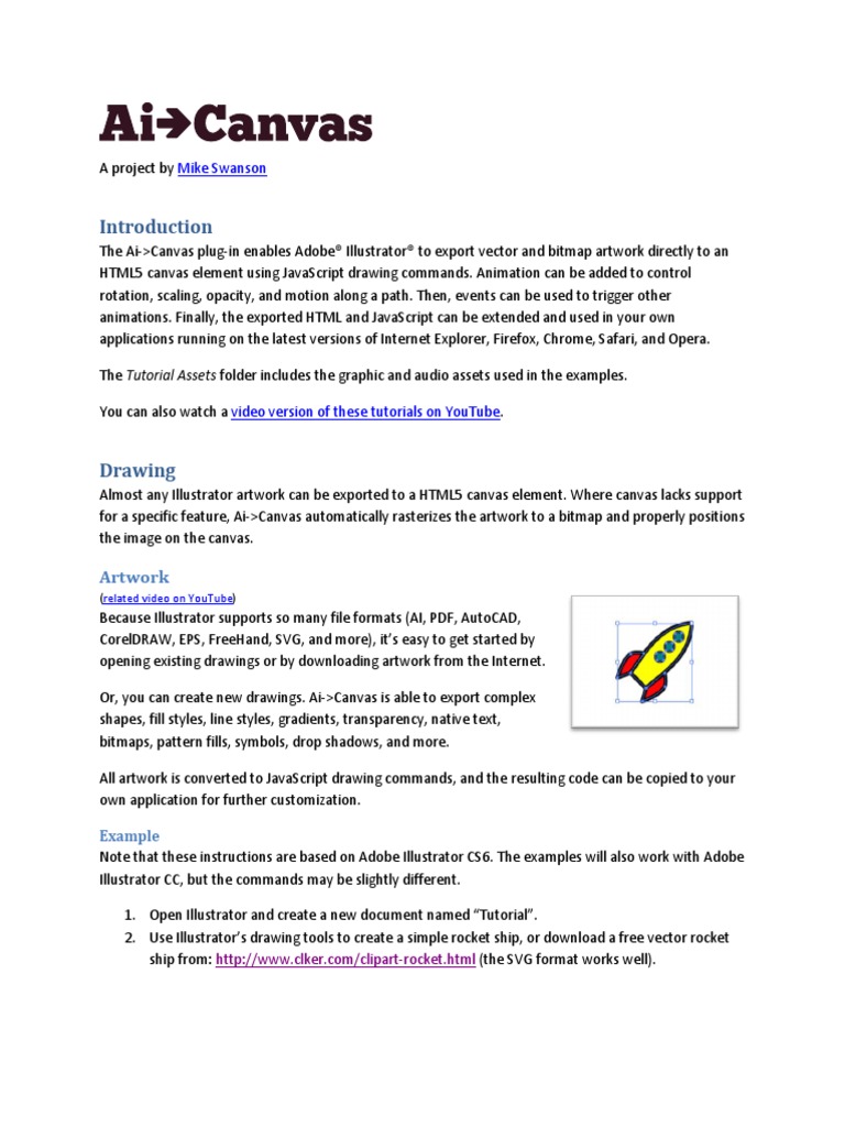 Ai2canvas Tutorial Pdf Adobe Illustrator Graphics