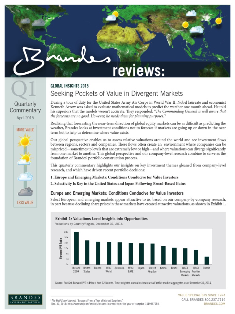 Charles Brandes' Q1 2015 Commentary - Seeking Pockets of Value in ...