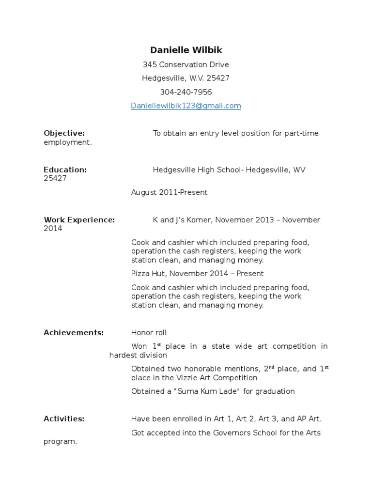Danielle Wilbik Resume | PDF | Career & Growth | Art